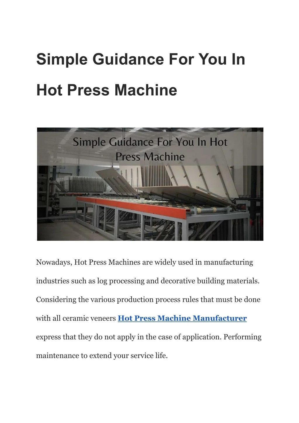 PPT - Simple Guidance For You In Hot Press Machine PowerPoint ...