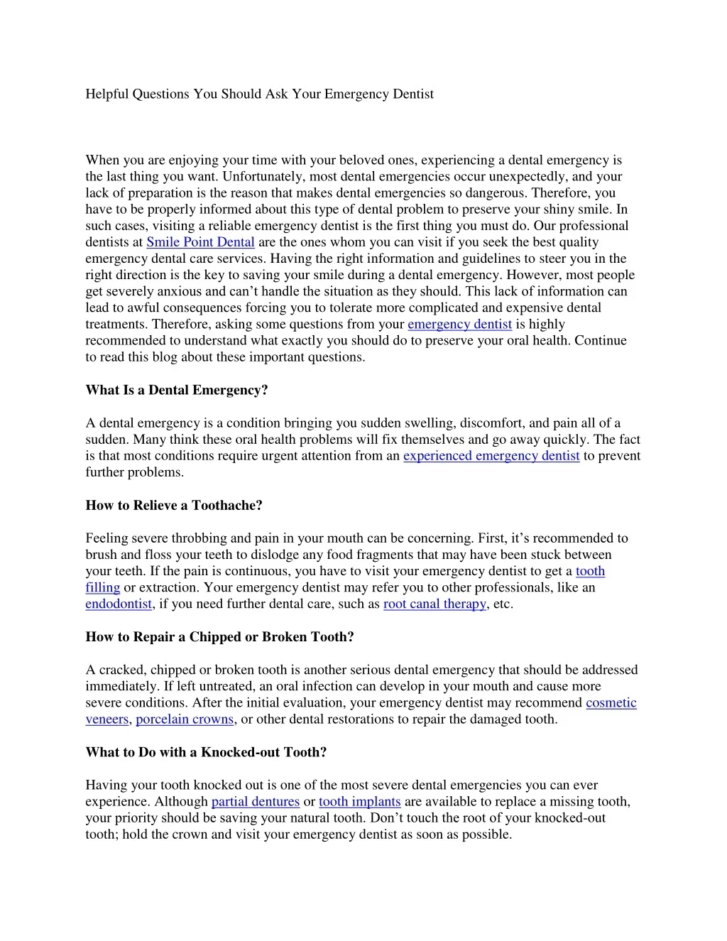 PPT - Helpful Questions You Should Ask Your Emergency Dentist ...