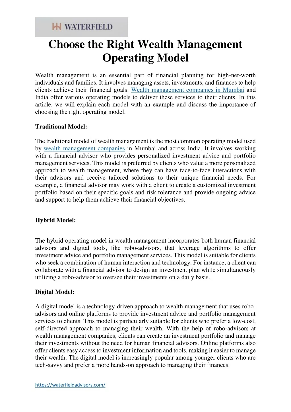 PPT - Choose the Right Wealth Management Operating Model PowerPoint ...