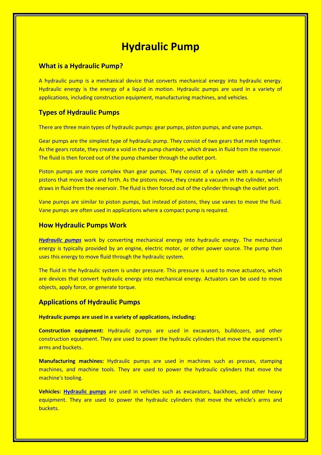 PPT - Hydraulic Pump PowerPoint Presentation, free download - ID:12203895