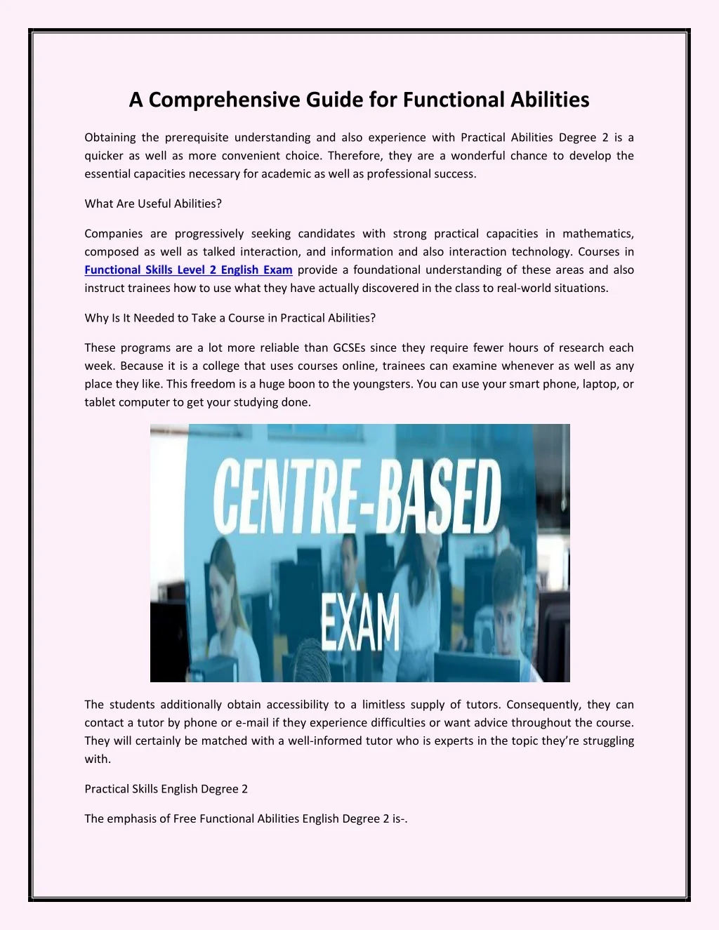 PPT - A Comprehensive Guide for Functional Abilities PowerPoint ...