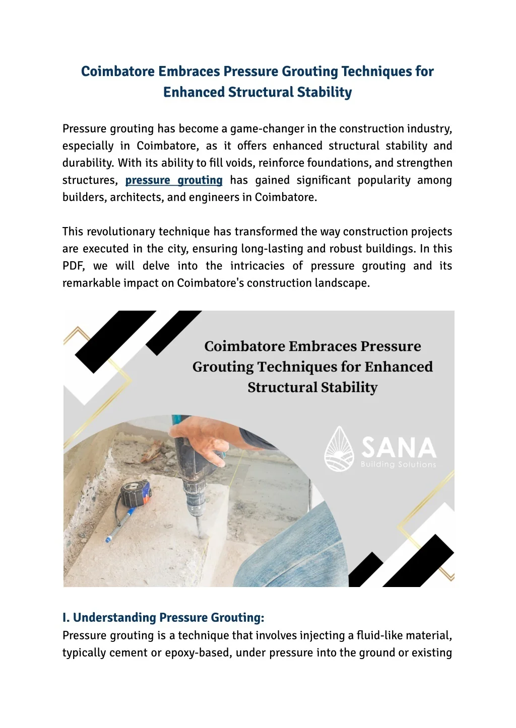 PPT - Coimbatore Embraces Pressure Grouting Techniques for Enhanced Structural Stability ...
