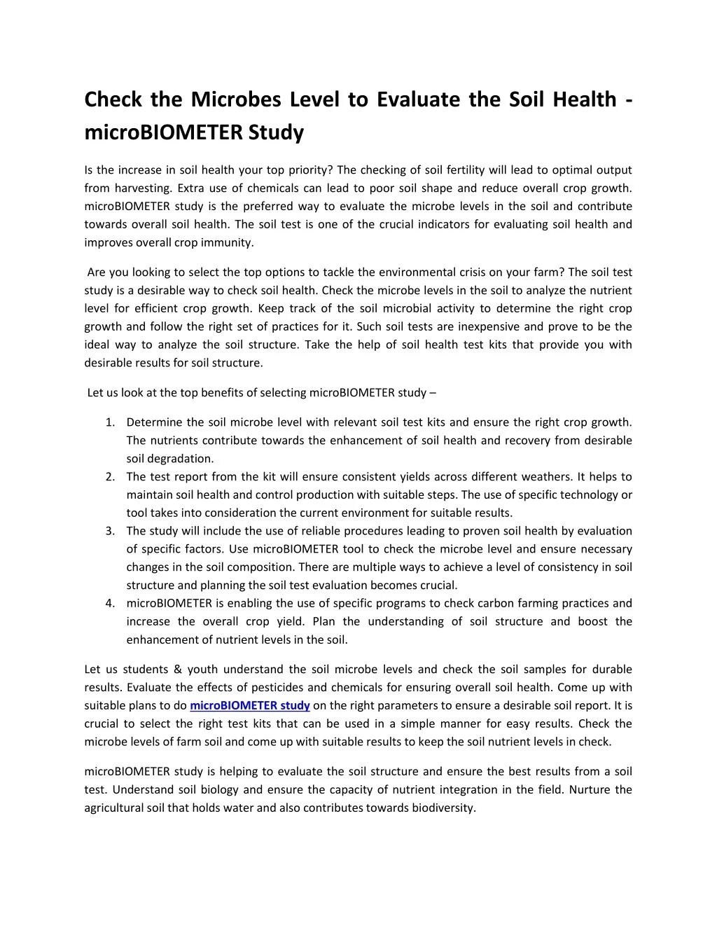 PPT - Check the Microbes Level to Evaluate the Soil Health ...