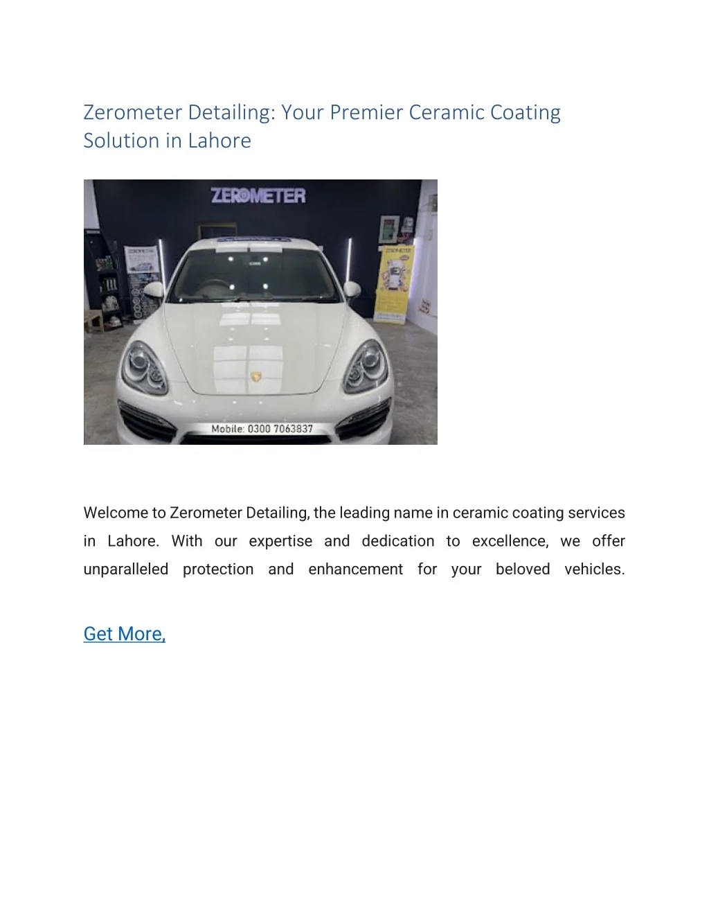PPT - Zerometer Detailing Your Premier Ceramic Coating Solution in ...
