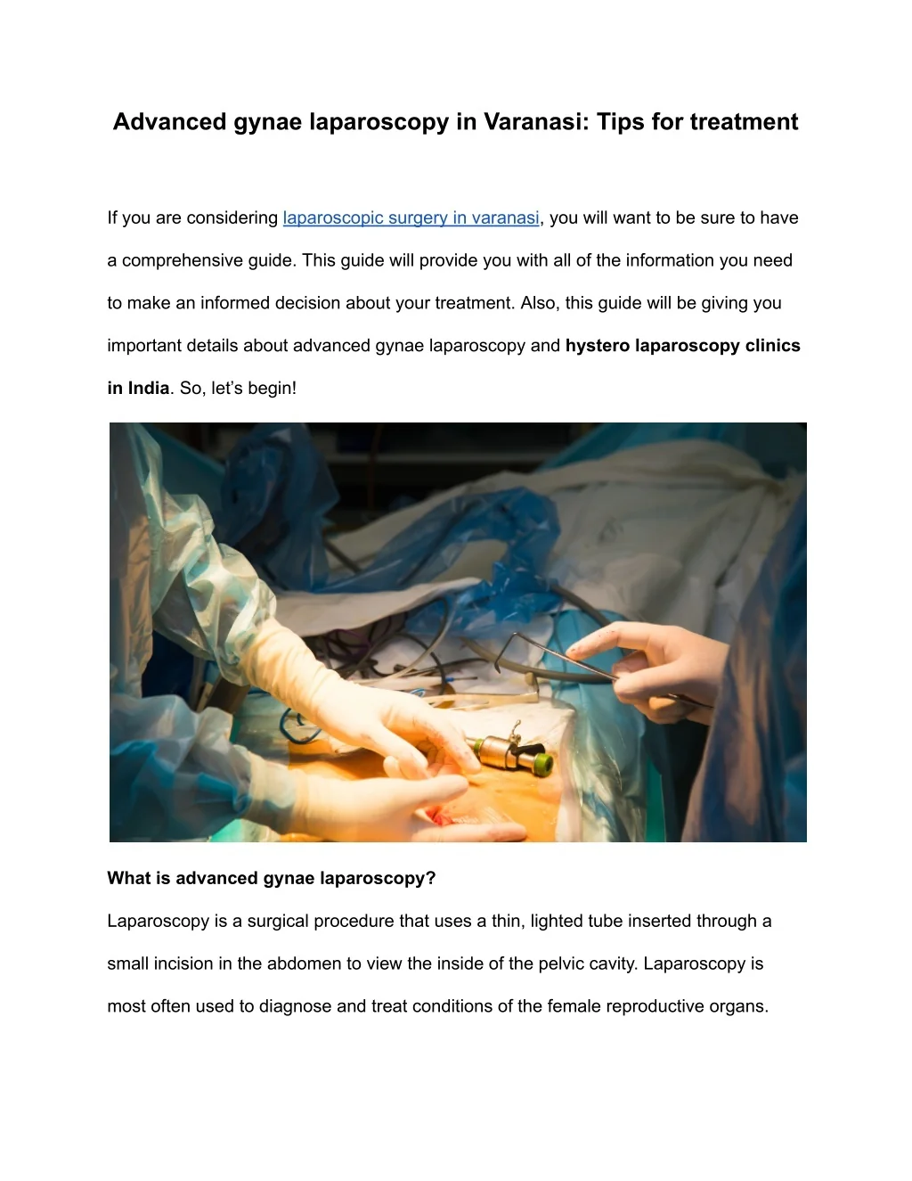 PPT - Advanced gynae laparoscopy in Varanasi_ Tips for treatment ...