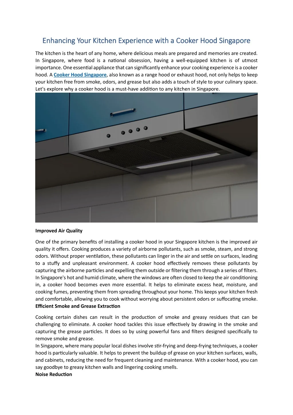 PPT - Enhancing Your Kitchen Experience with a Cooker Hood Singapore ...