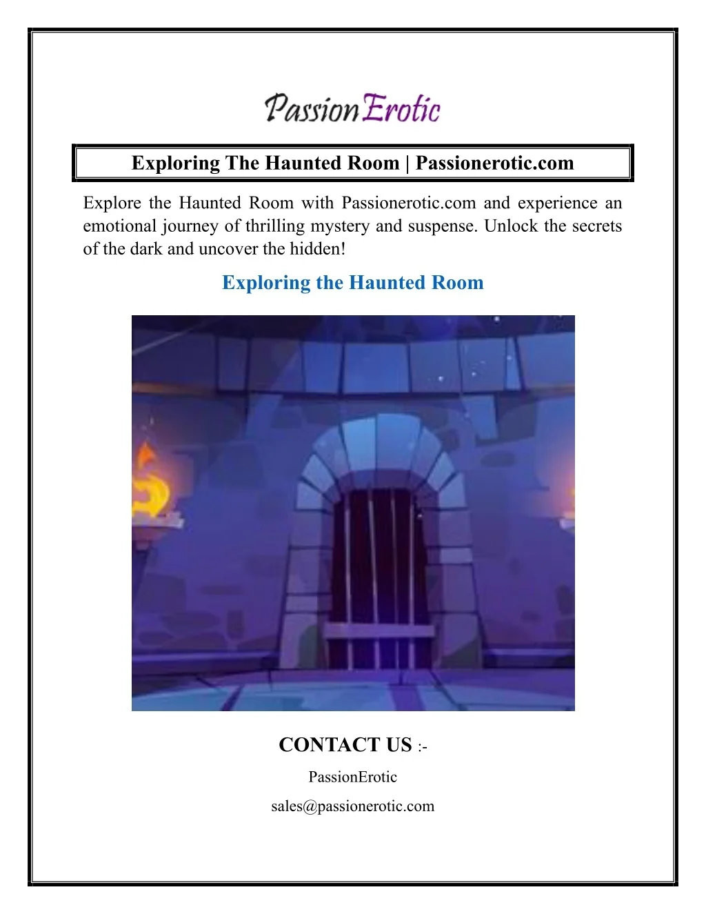 PPT - Exploring The Haunted Room Passionerotic.com PowerPoint ...