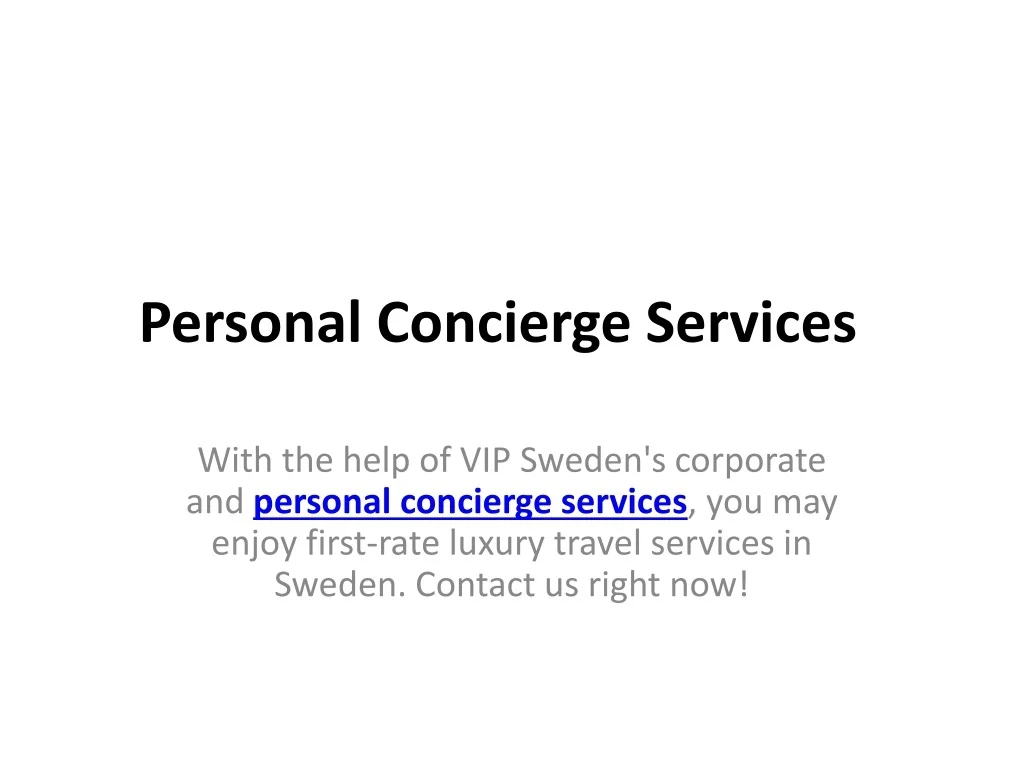 PPT - Personal Concierge Services PowerPoint Presentation, free ...