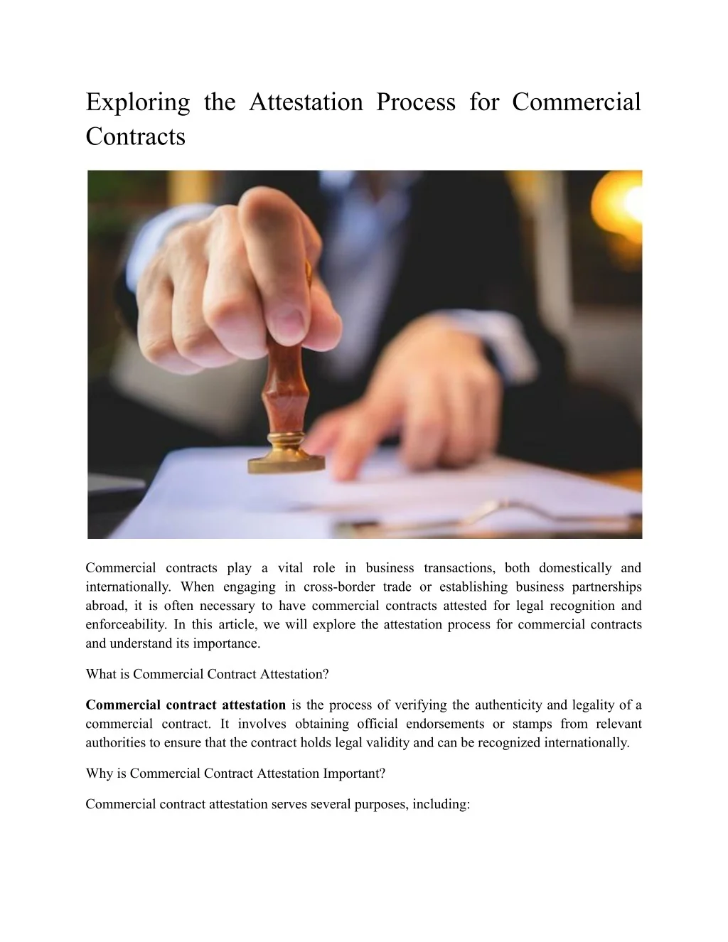 PPT - Exploring the Attestation Process for Commercial Contracts.docx ...