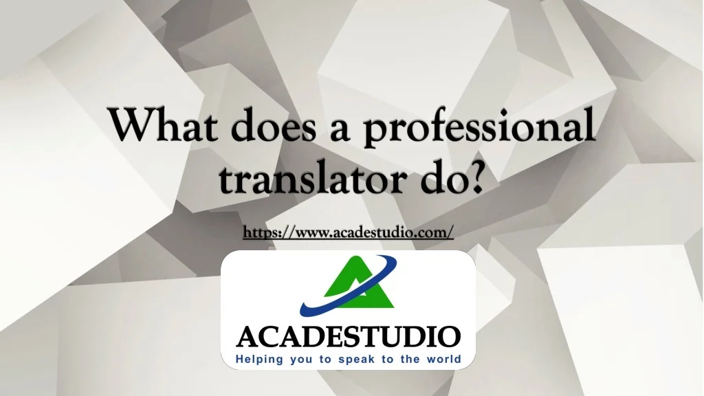 PPT - What does a professional translator do PowerPoint Presentation ...