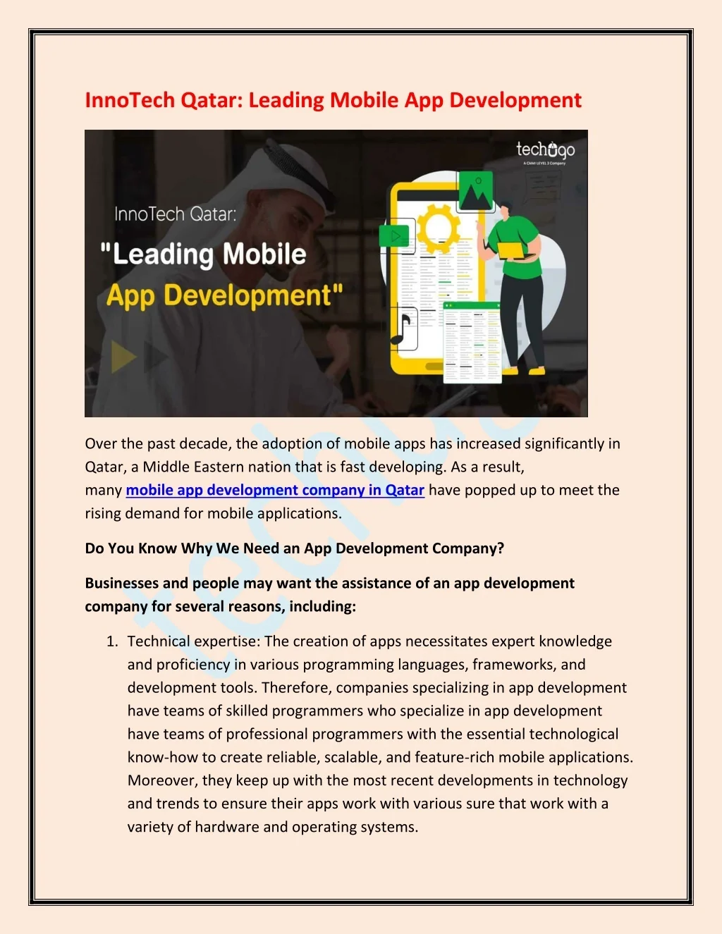 PPT - InnoTech Qatar- Leading Mobile App Development PowerPoint Presentation - ID:12220328