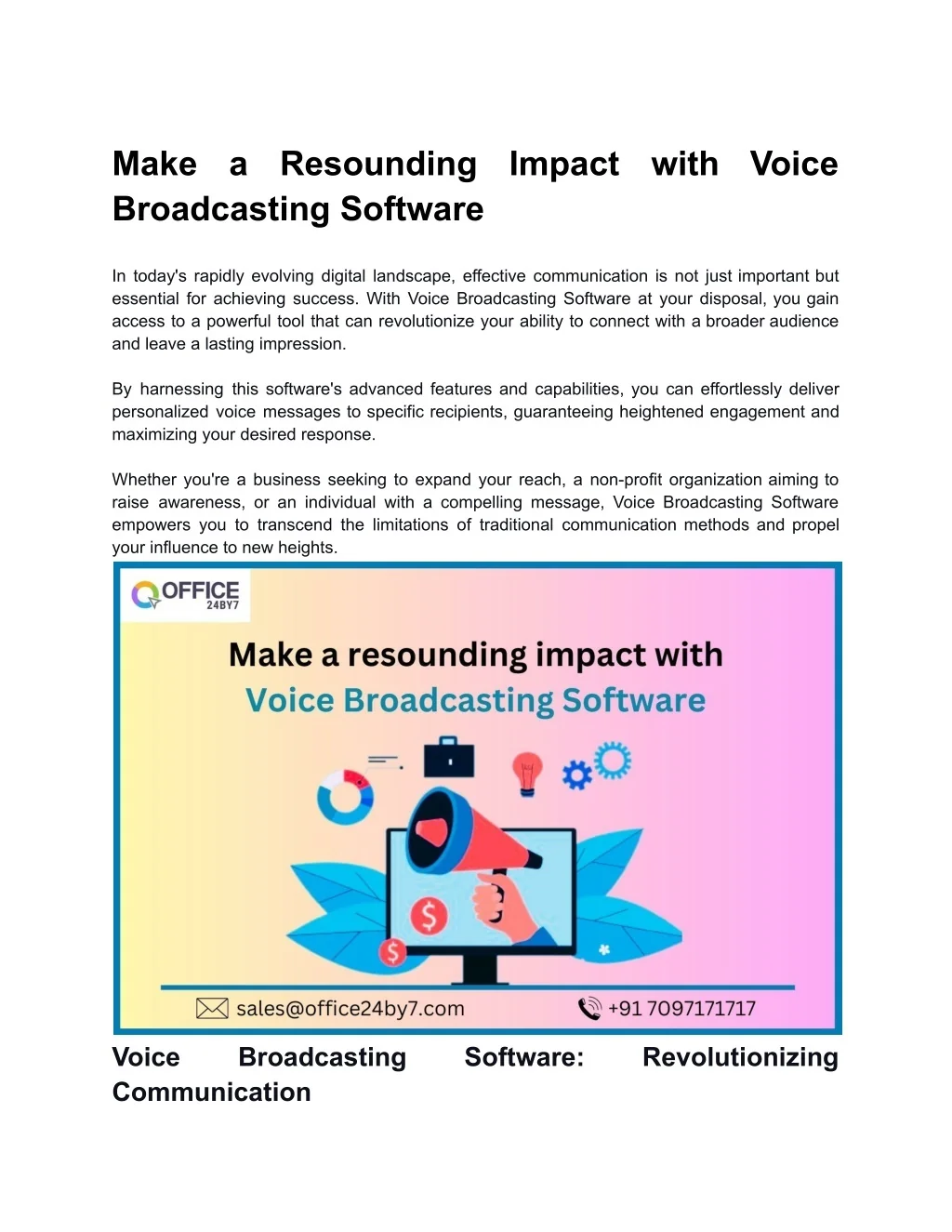 PPT - Make a Resounding Impact with Voice Broadcasting Software ...