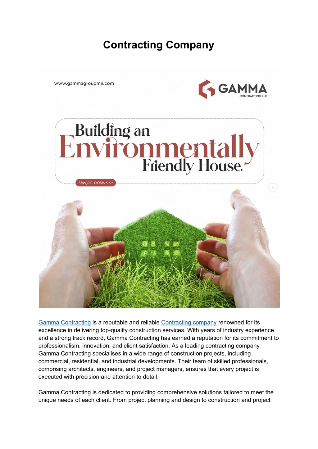 PPT - Contracting Company | Gamma Contracting PowerPoint Presentation ...