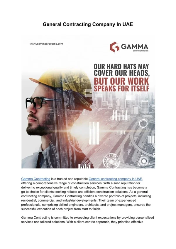 PPT - General Contracting Company In UAE | Gamma Contracting PowerPoint ...