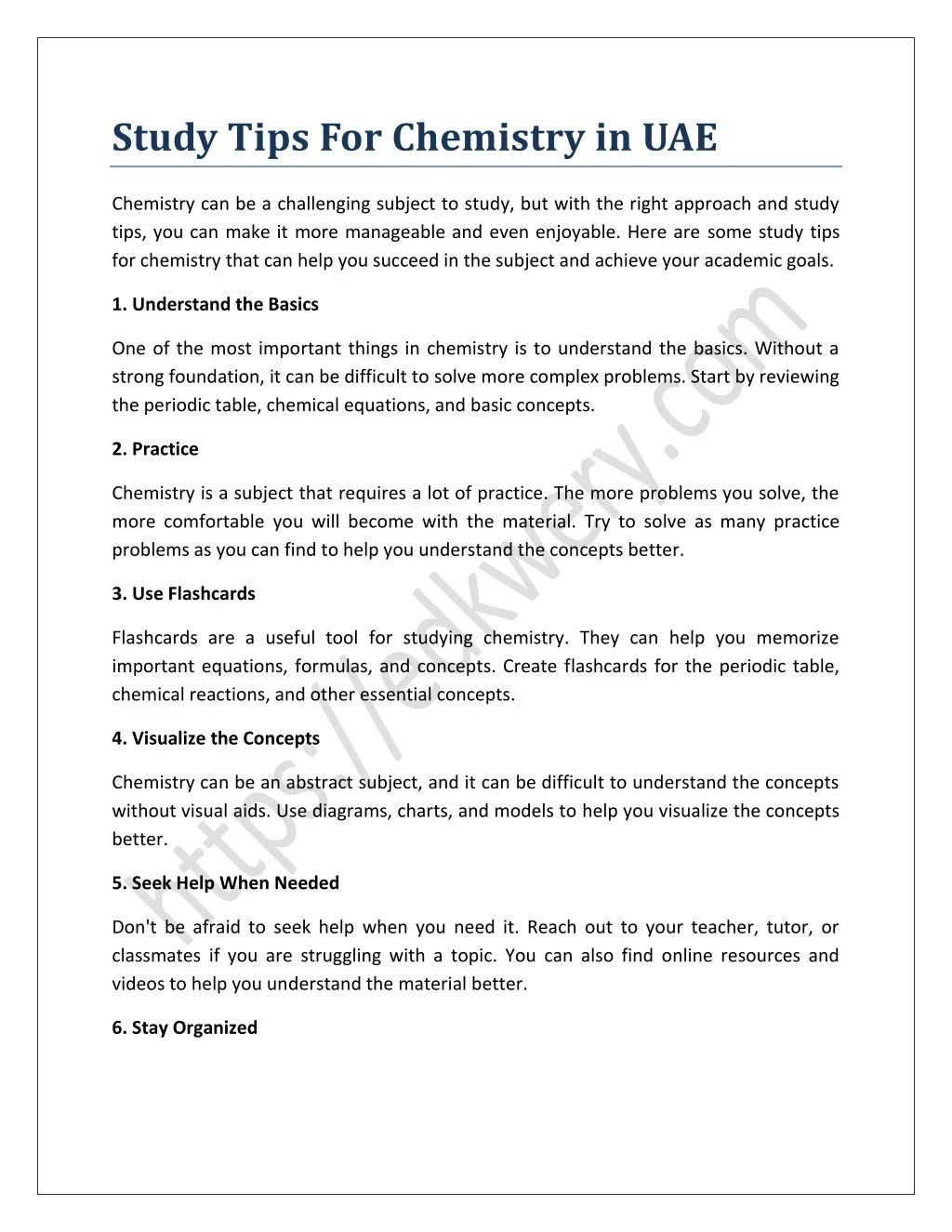 PPT - Study Tips For Chemistry in UAE PowerPoint Presentation, free ...