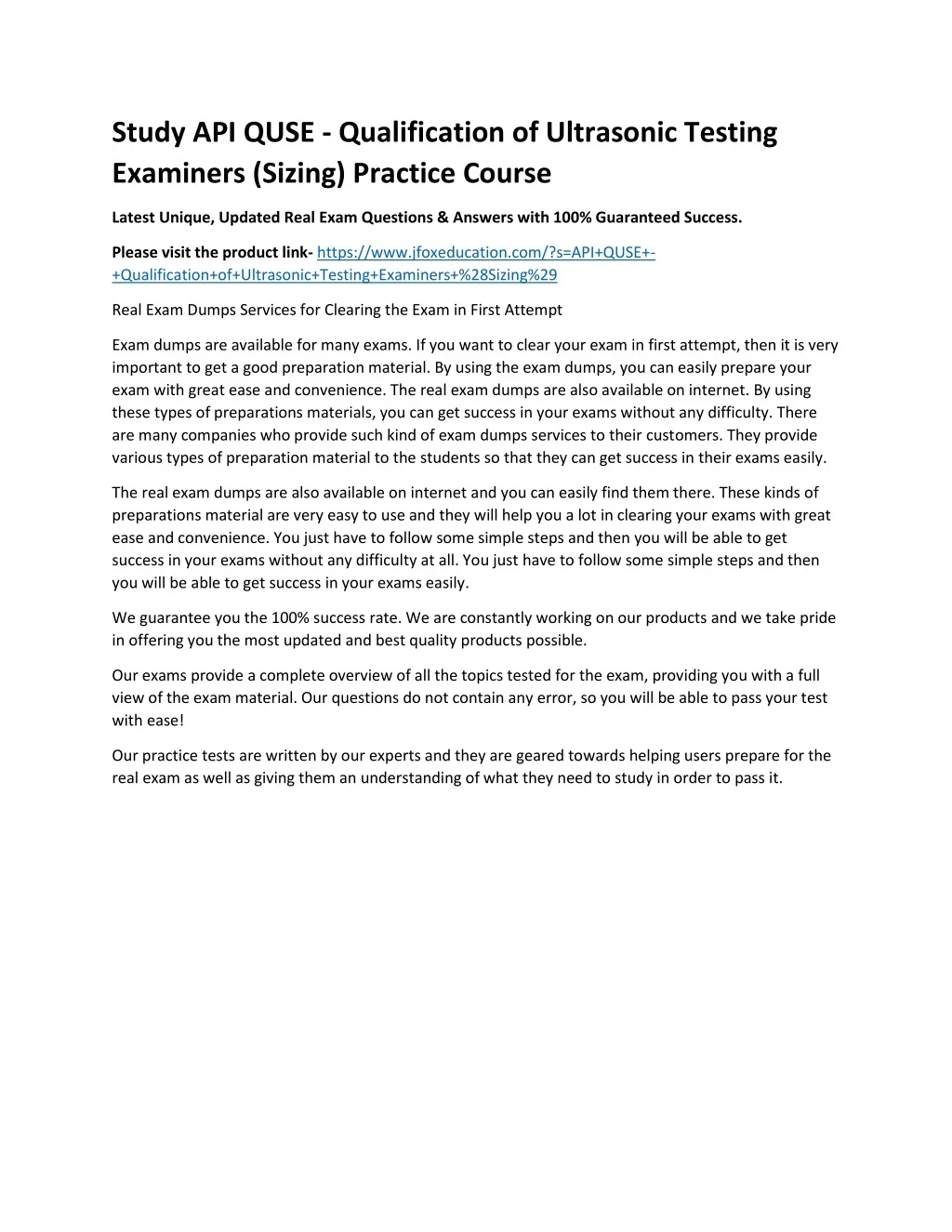 PPT - Study API QUSE - Qualification of Ultrasonic Testing Examiners ...