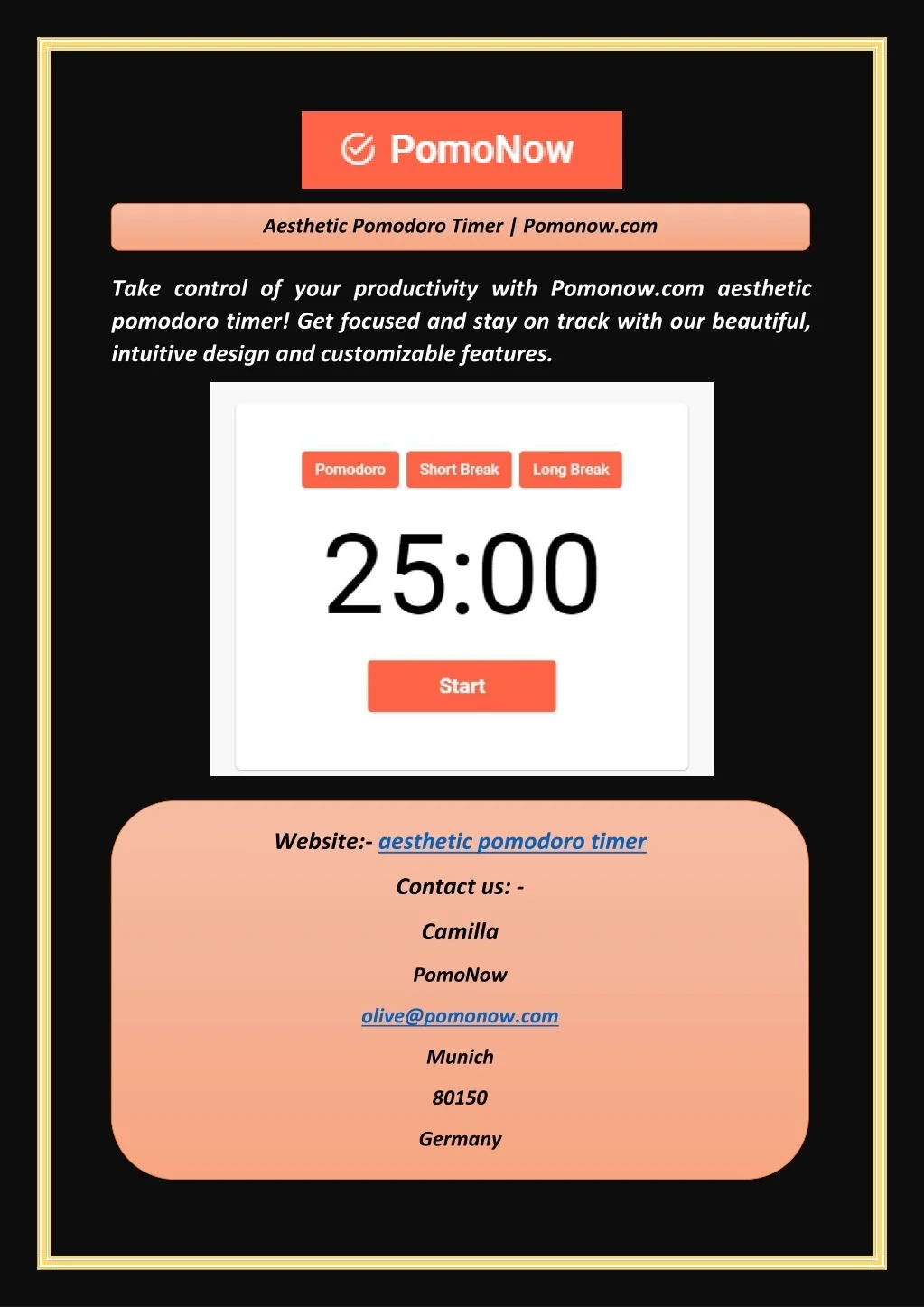 PPT - Aesthetic Pomodoro Timer Pomonow.com PowerPoint Presentation ...