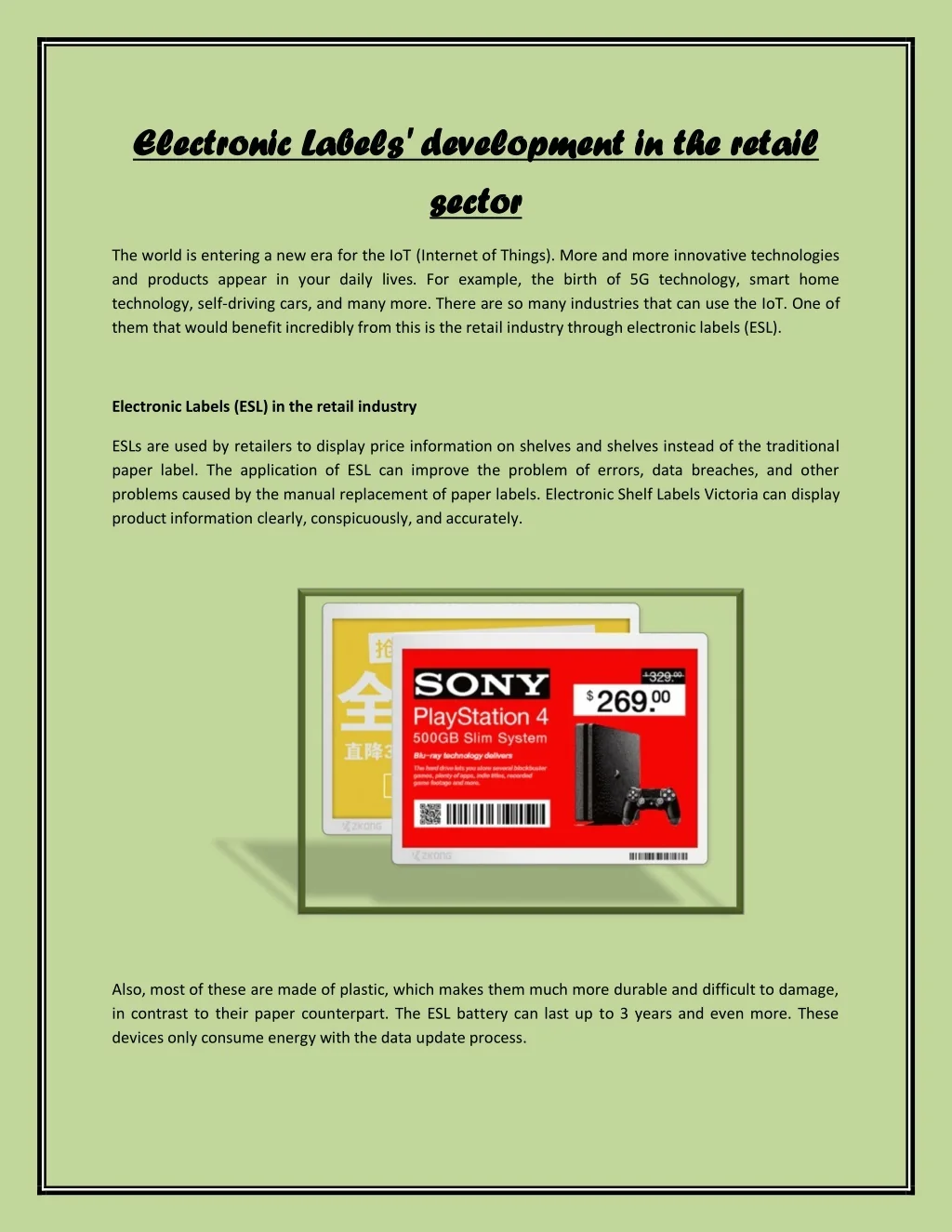 PPT - Electronic Labels' development in the retail sector PowerPoint ...