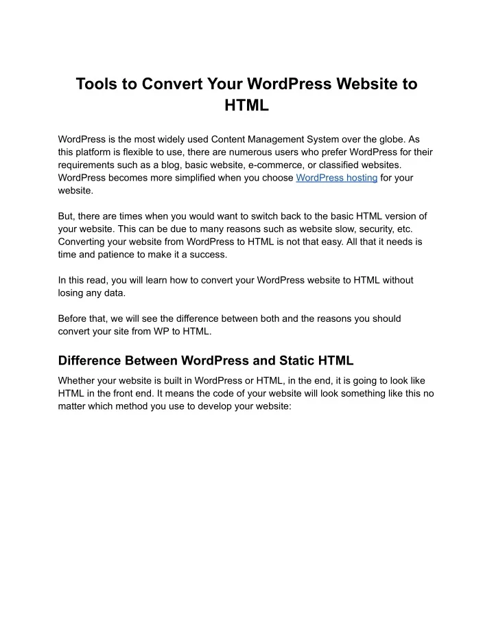 PPT Tools To Convert Your WordPress Website To HTML PowerPoint