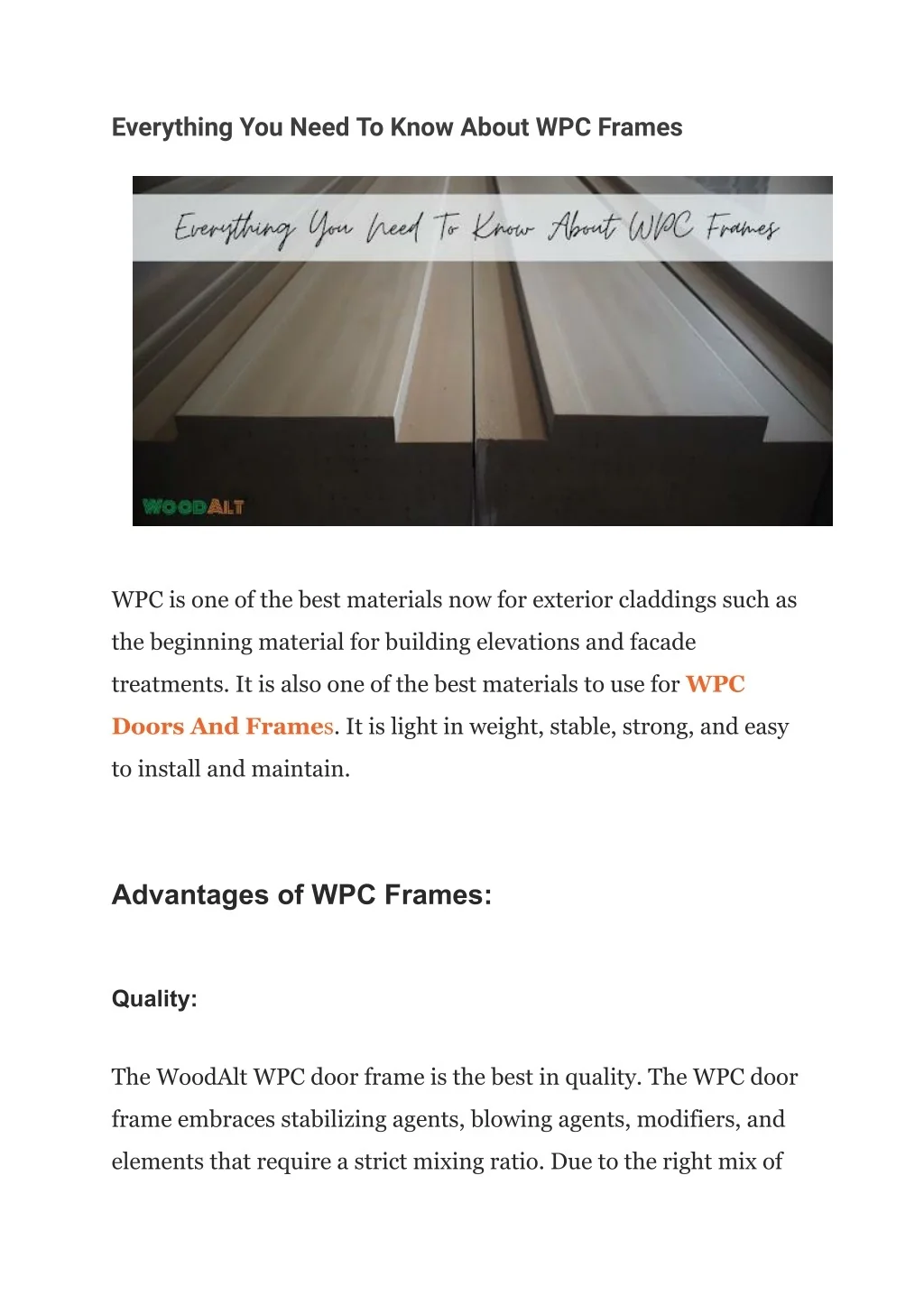PPT - Everything You Need To Know About WPC Frames PowerPoint ...