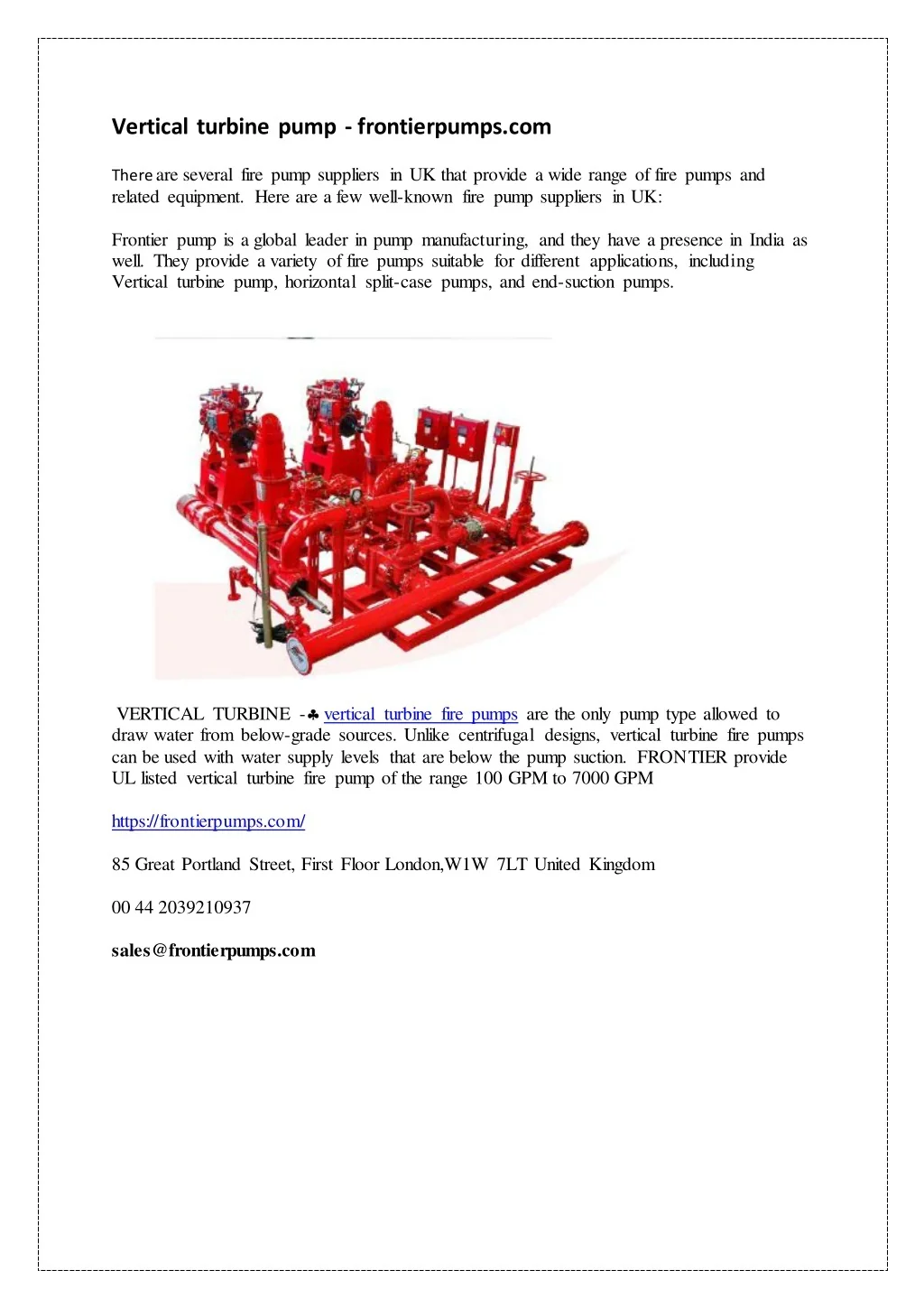 PPT - Vertical turbine pump - frontierpumps.com PowerPoint Presentation ...