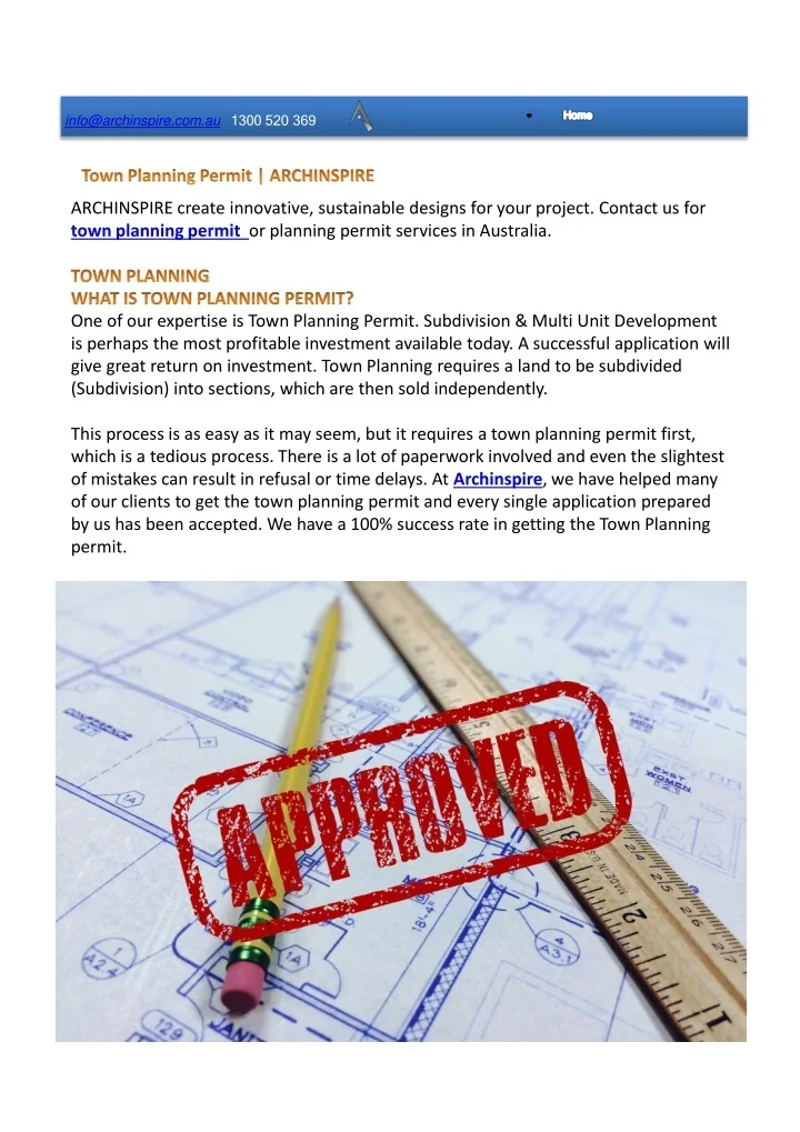 PPT Town Planning Permit ARCHINSPIRE PowerPoint Presentation Free PPT Town Planning Permit ARCHINSPIRE PowerPoint Presentation Free