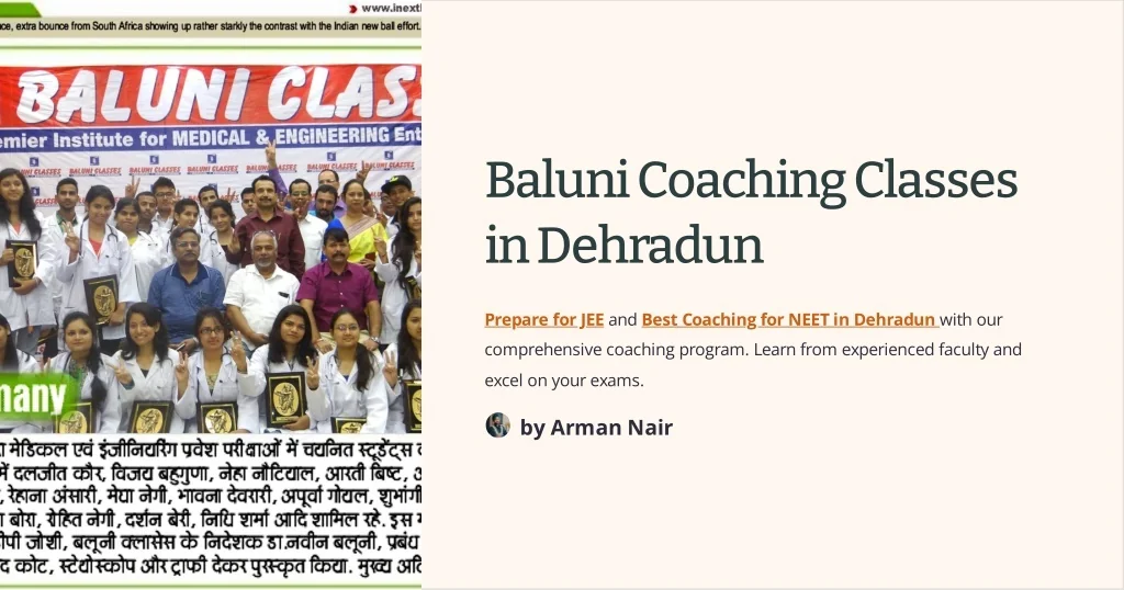 PPT - Baluni-Coaching-Classes-in-Dehradun PowerPoint Presentation, free ...