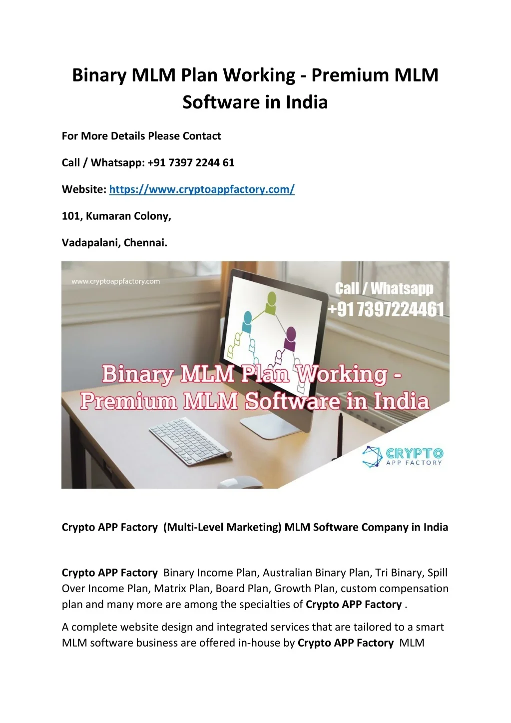 PPT - Binary MLM Plan Working - Premium MLM Software in Malasiya ...