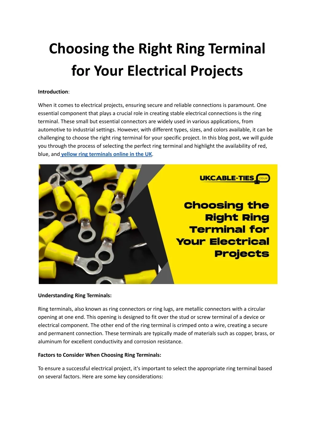 PPT - Choosing the Right Ring Terminal for Your Electrical Projects ...