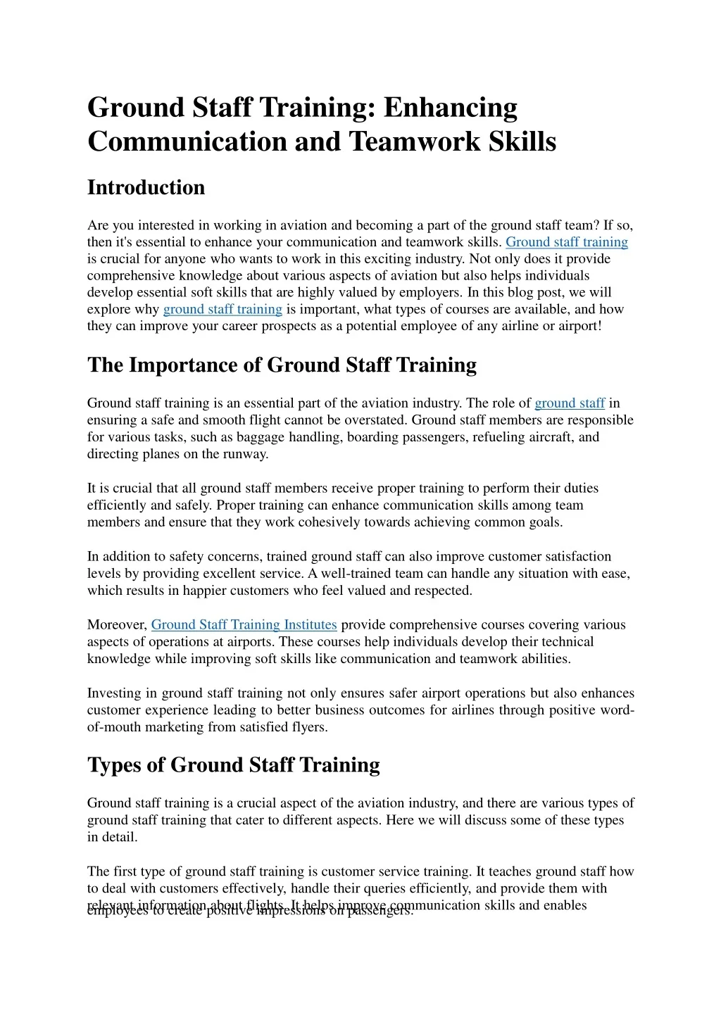 PPT - Ground Staff Training Enhancing Communication and Teamwork Skills ...