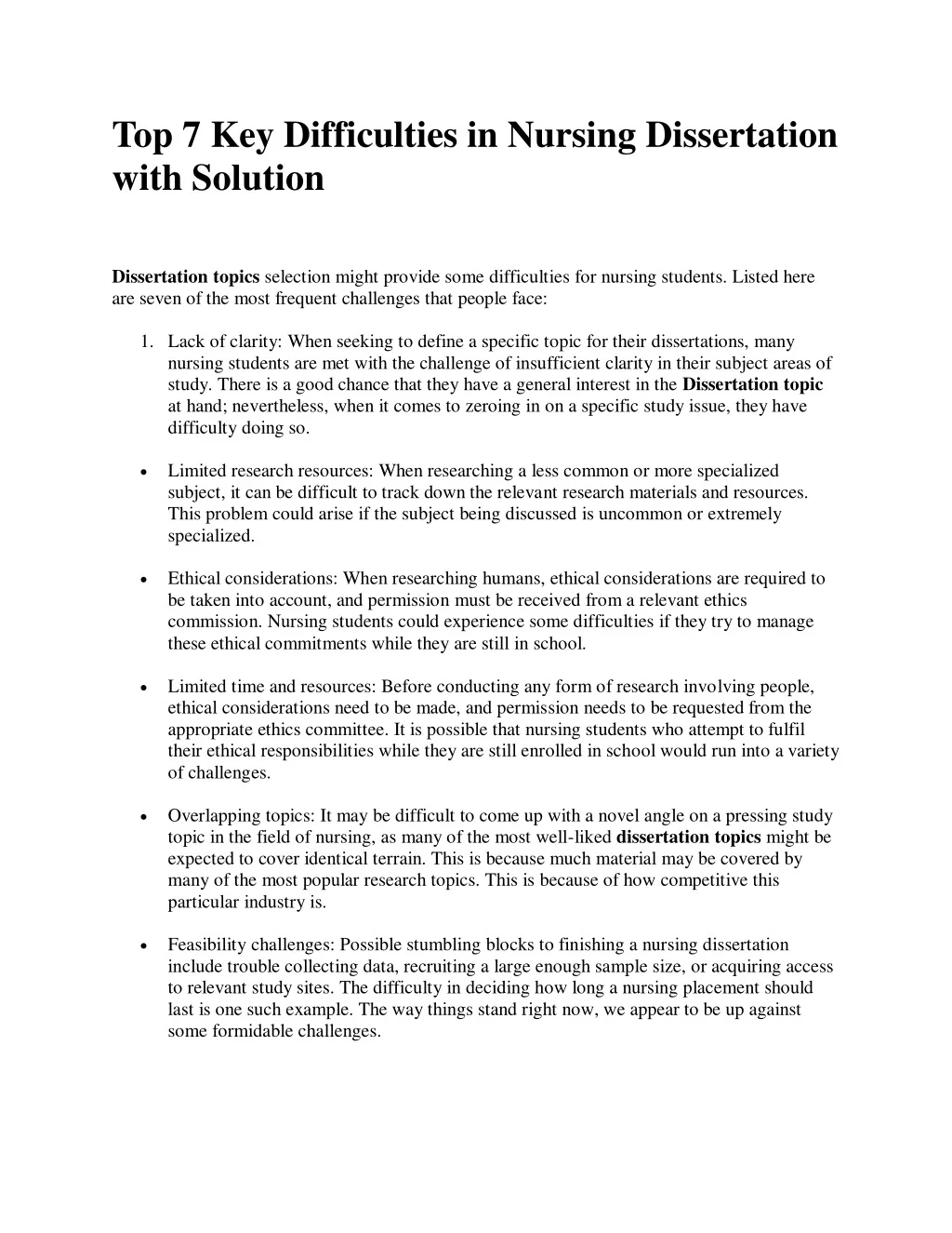 PPT - Top 7 Key Difficulties in Nursing Dissertation with Solution ...