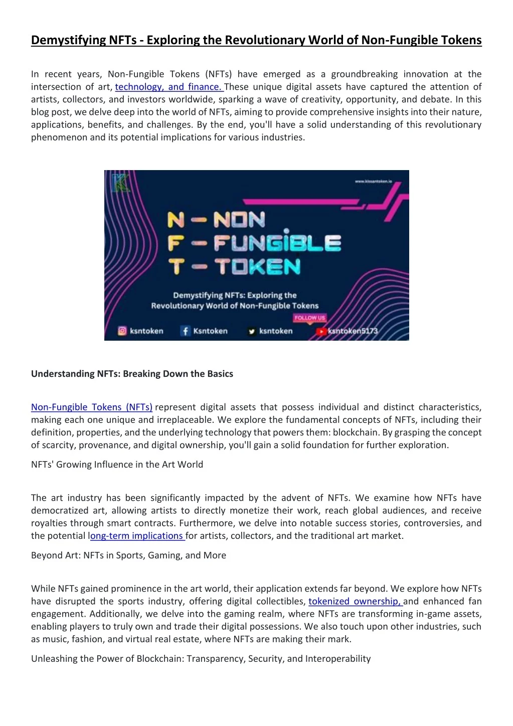 PPT - Demystifying NFTs - Exploring the Revolutionary World of Non ...