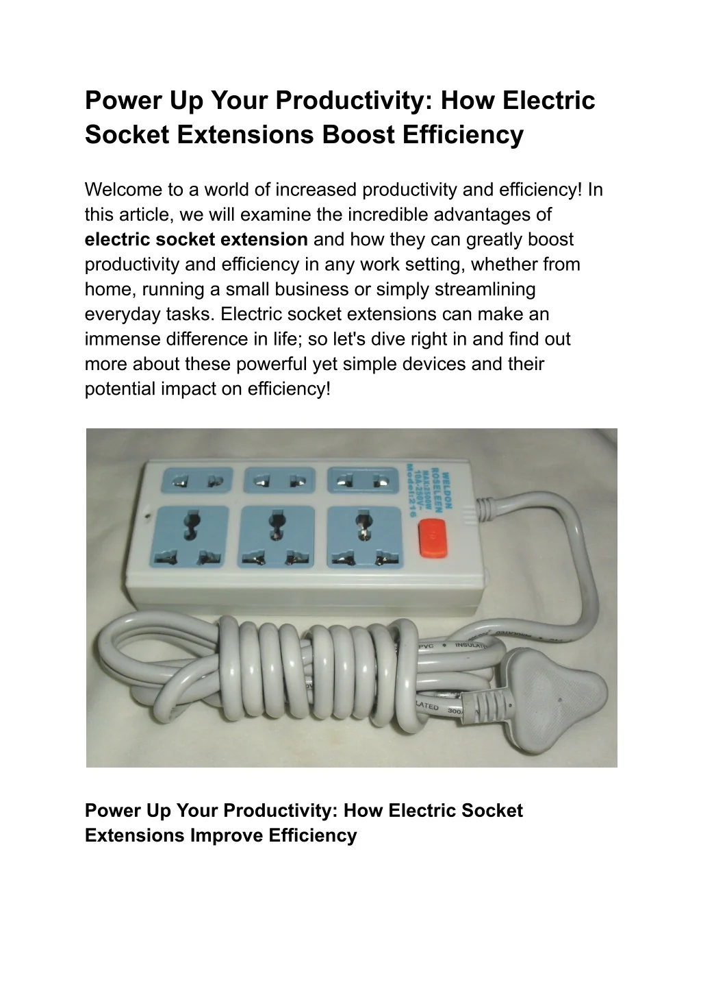 PPT - Power Up Your Productivity_ How Electric Socket Extensions Boost ...