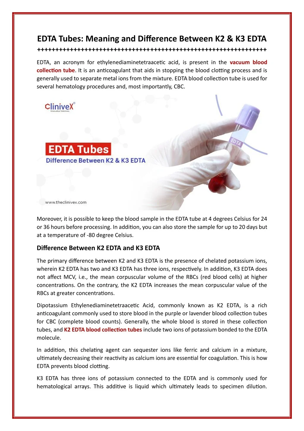 PPT - EDTA Tubes - Meaning and Difference Between K2 & K3 EDTA PowerPoint Presentation - ID:12243094