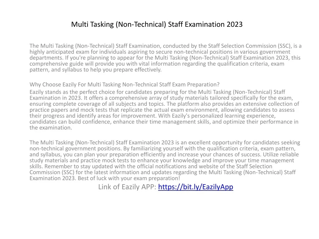 PPT - Multi Tasking (Non-Technical) Staff Examination 2023 PowerPoint ...