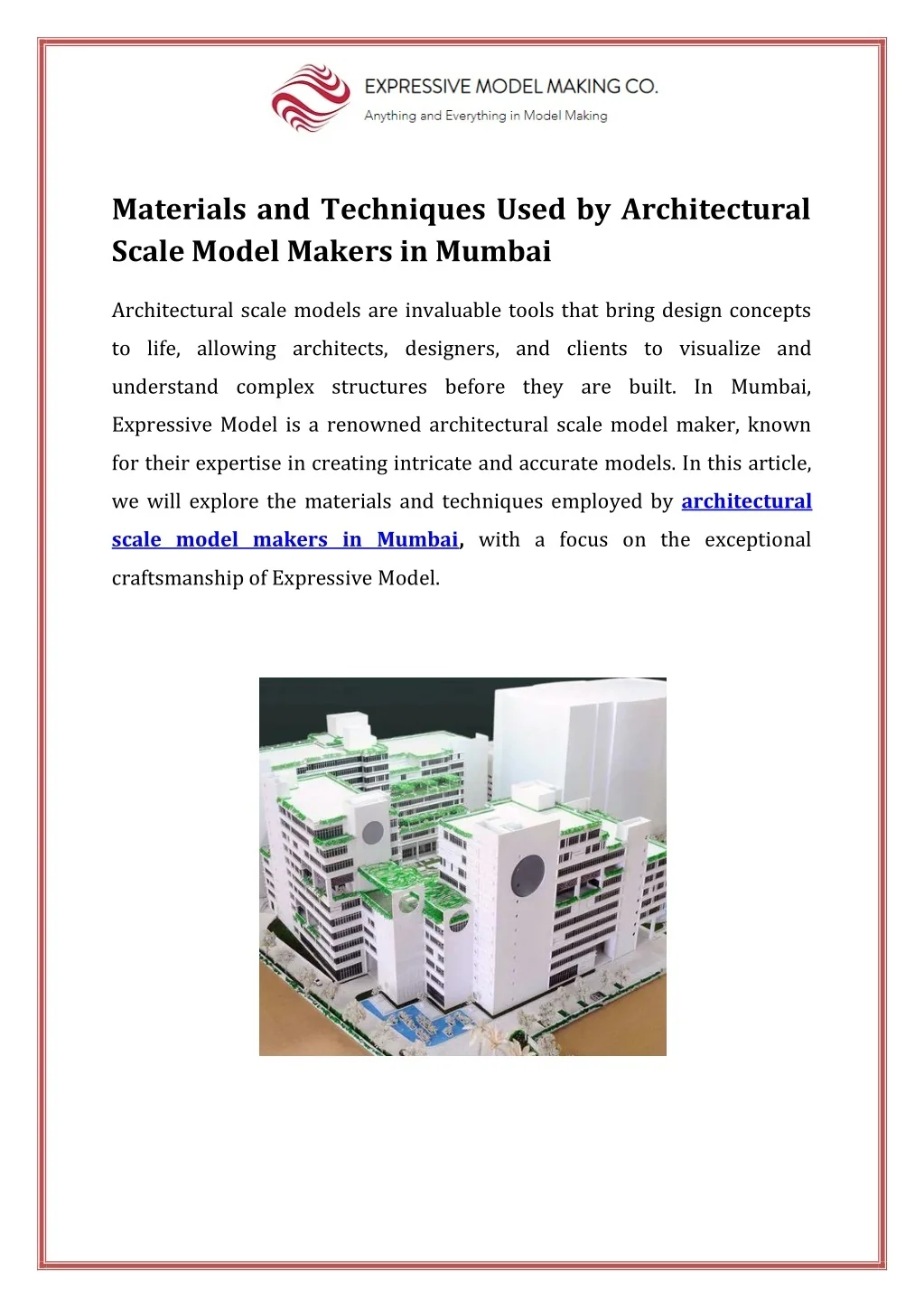 PPT - Materials and Techniques Used by Architectural Scale Model Makers in Mumbai PowerPoint ...