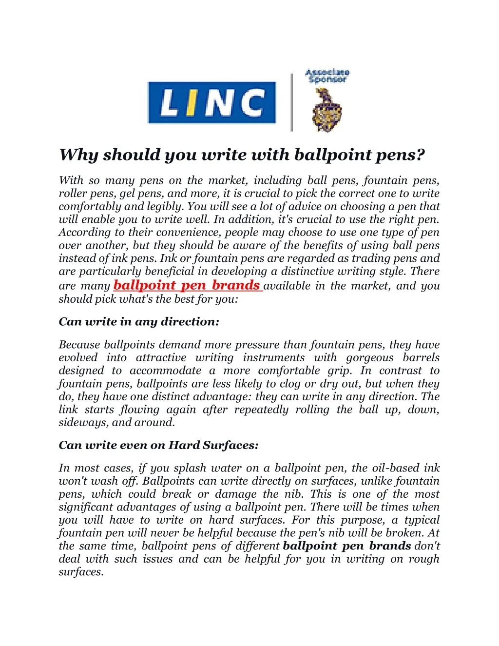 PPT - Why should you write with ballpoint pens PowerPoint Presentation ...