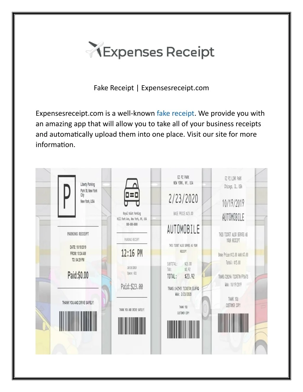 PPT - Fake Receipt Expensesreceipt.com PowerPoint Presentation, free ...