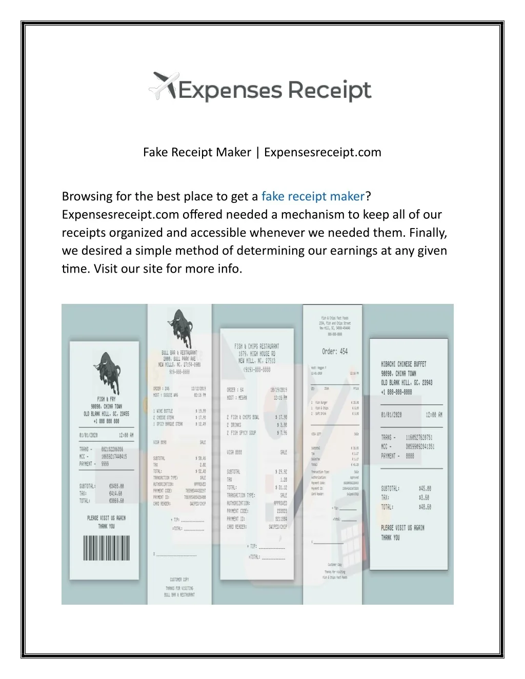 PPT - Fake Receipt Maker Expensesreceipt PowerPoint Presentation, free ...