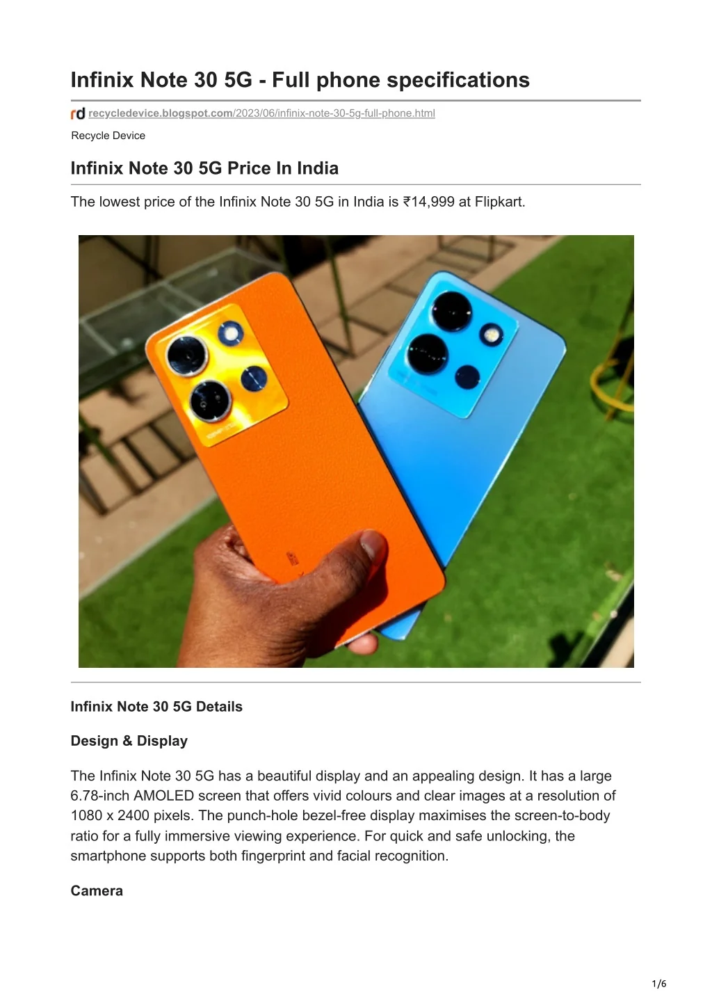PPT - Infinix Note 30 5G - Full phone specifications PowerPoint ...