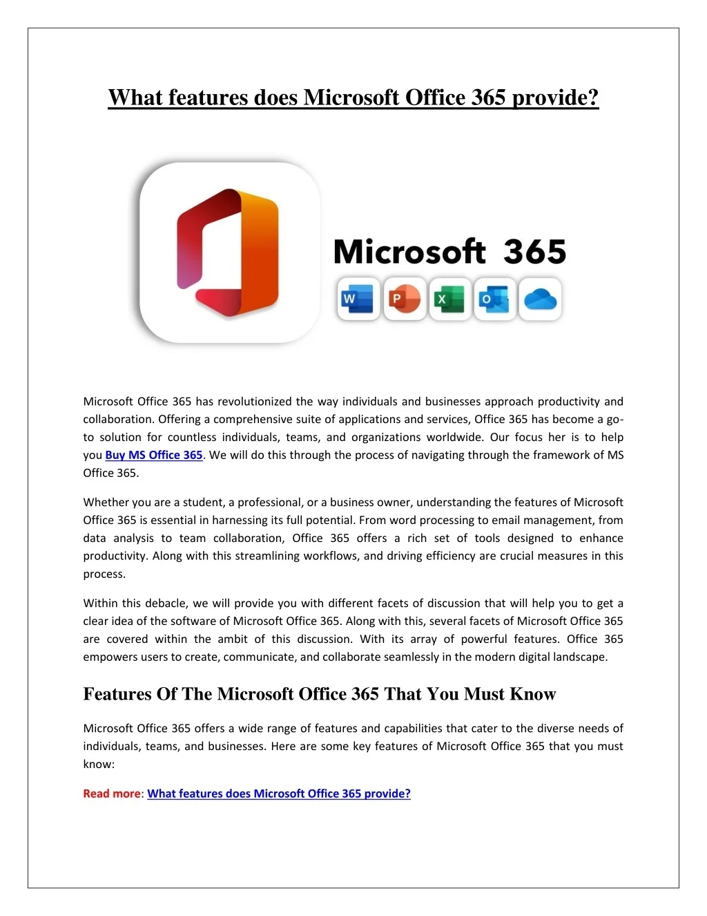 PPT - What features does Microsoft Office 365 provide PowerPoint ...