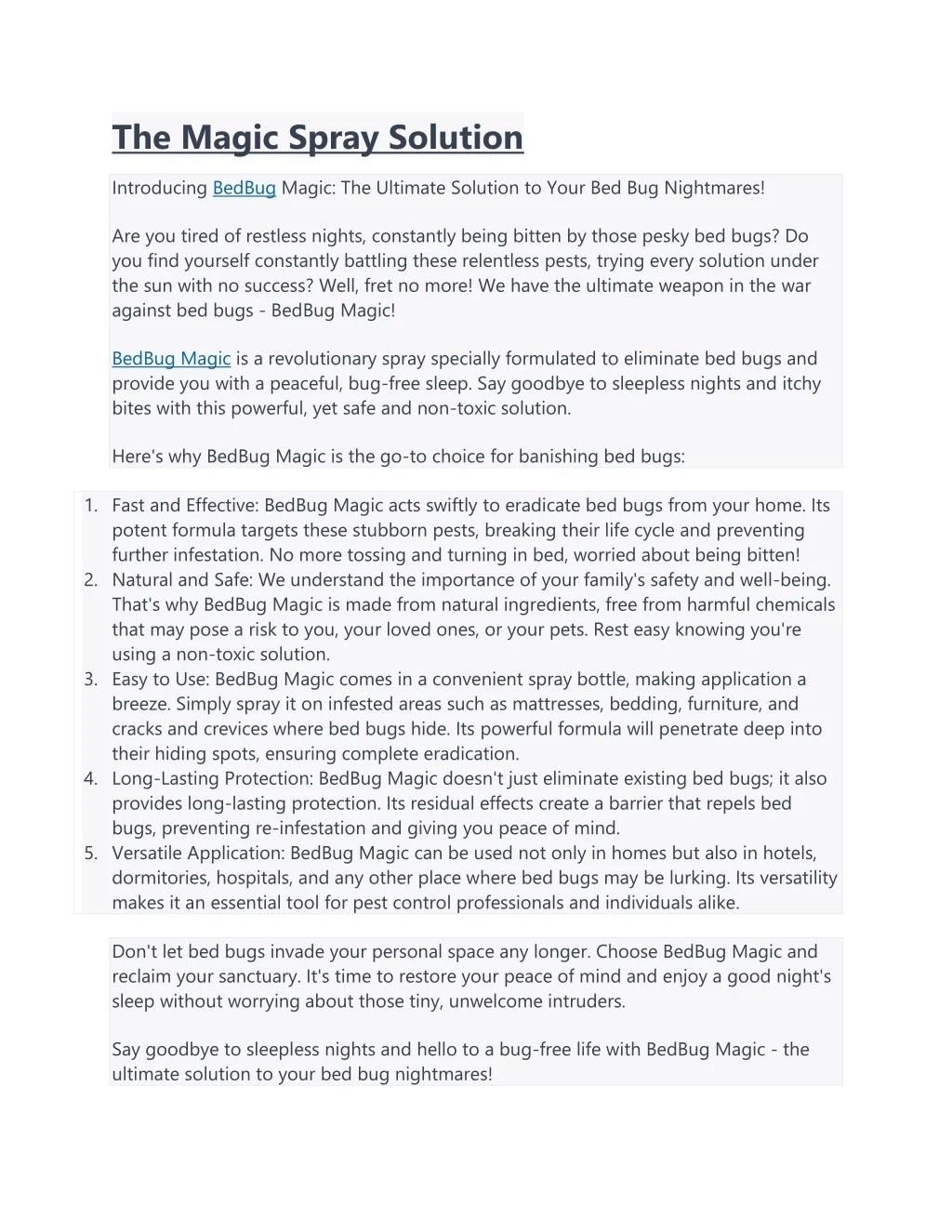 PPT - The Magic Spray Solution PowerPoint Presentation, free download ...