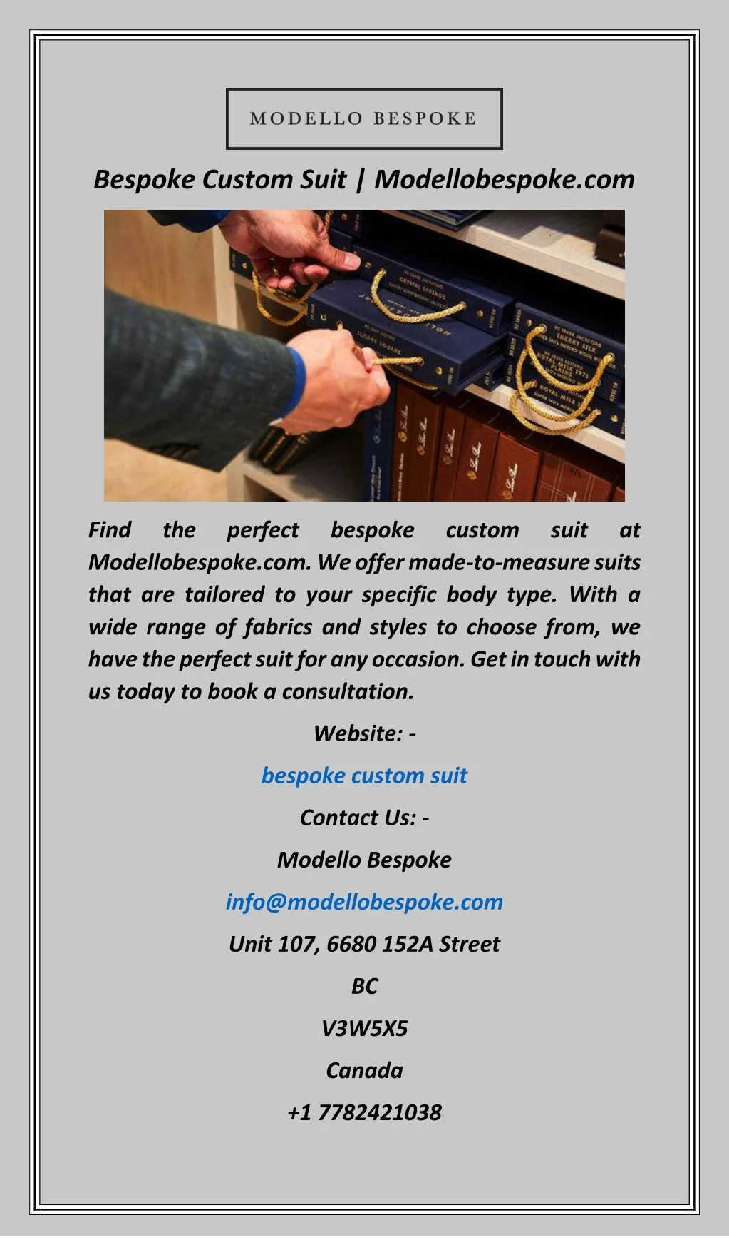PPT - Bespoke Custom Suit Modellobespoke PowerPoint Presentation, free ...