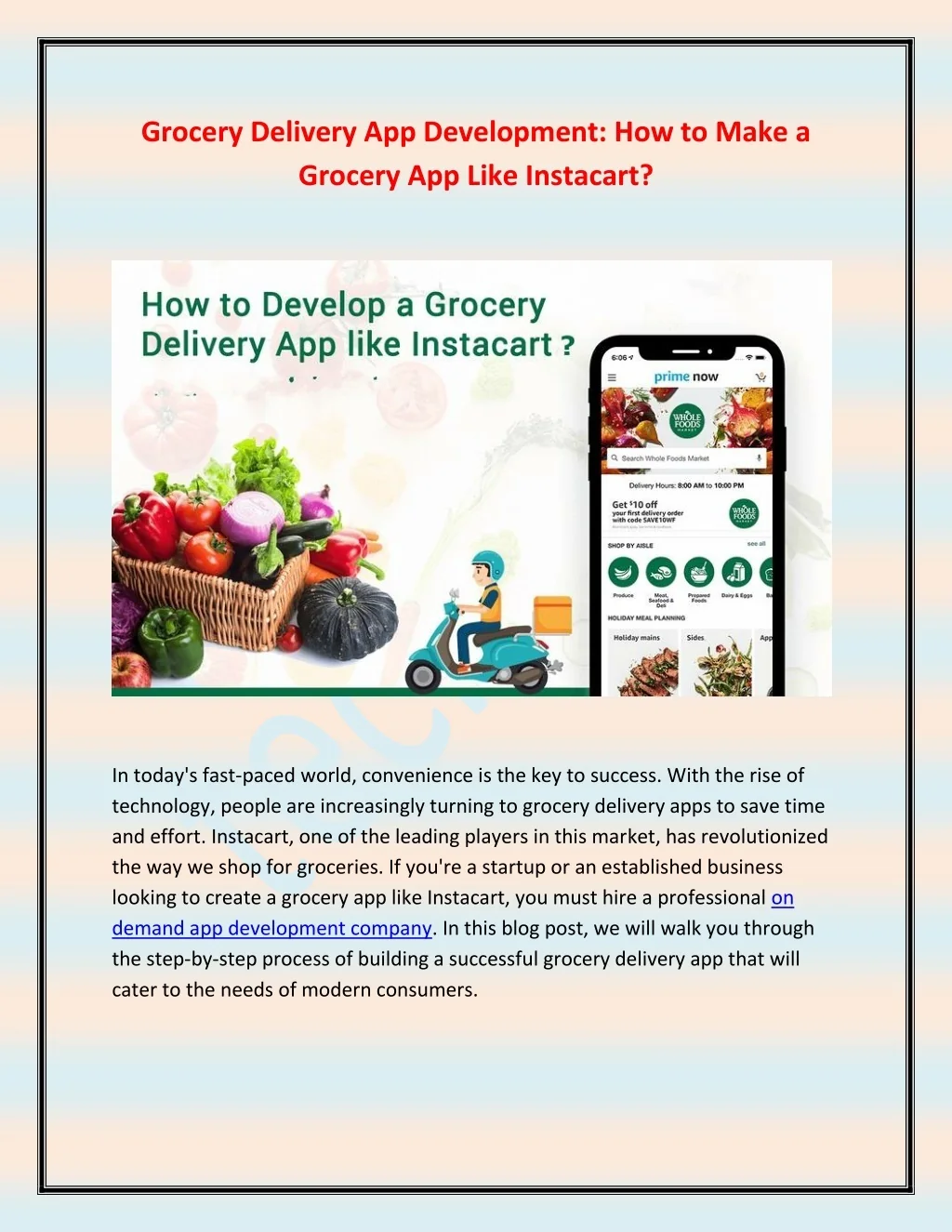 PPT - Grocery Delivery App Development How to Make a Grocery App Like Instacart PowerPoint ...