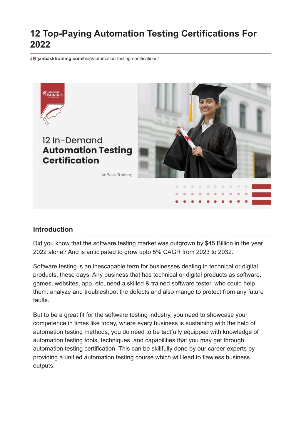 PPT - 15 Best Automation Testing Certifications That Are In High Demand ...