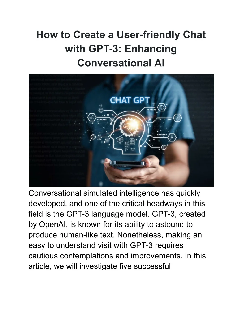 PPT - How to Create a User-friendly Chat with GPT-3_ Enhancing ...