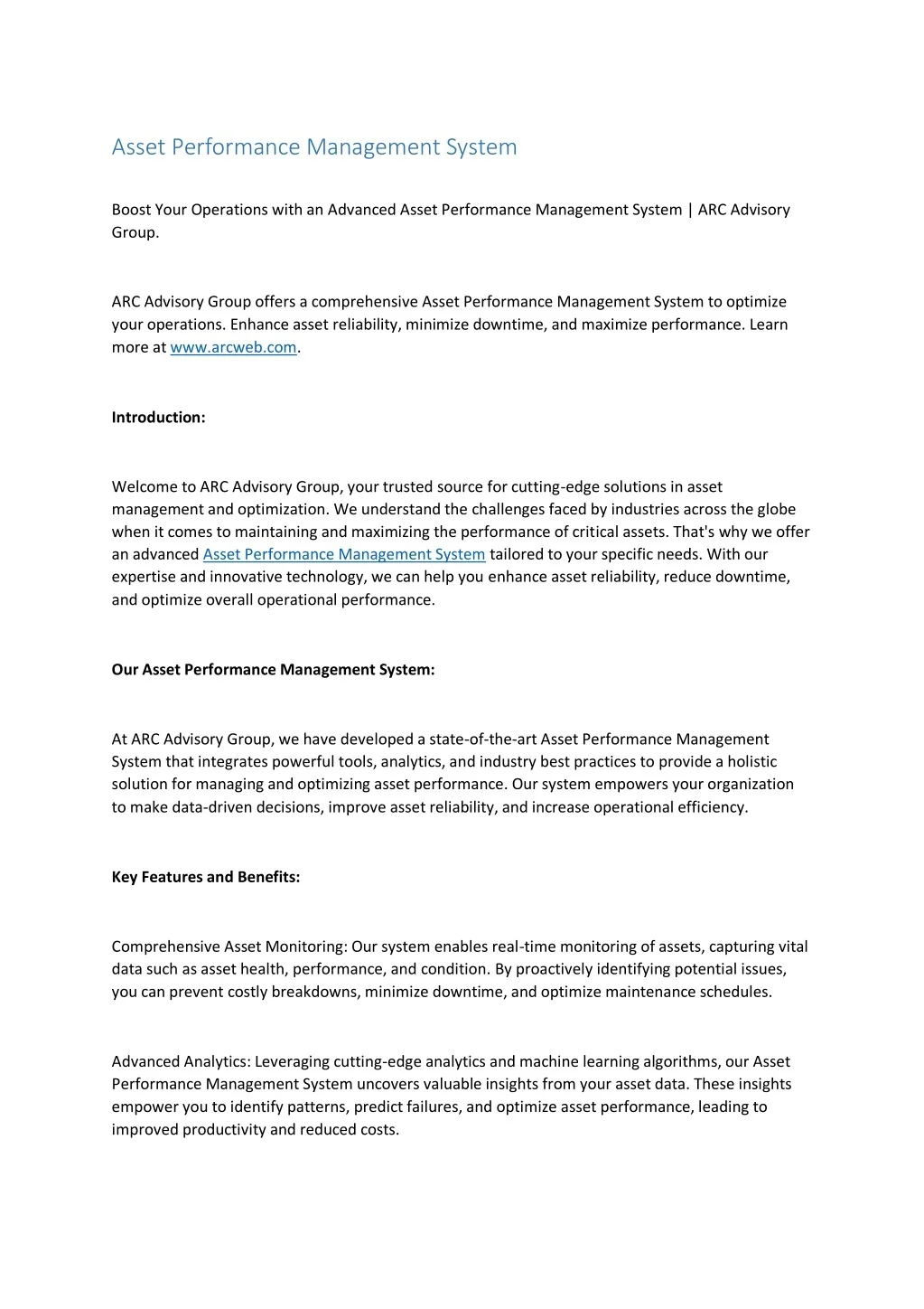 PPT - Asset Performance Management System PowerPoint Presentation, free ...