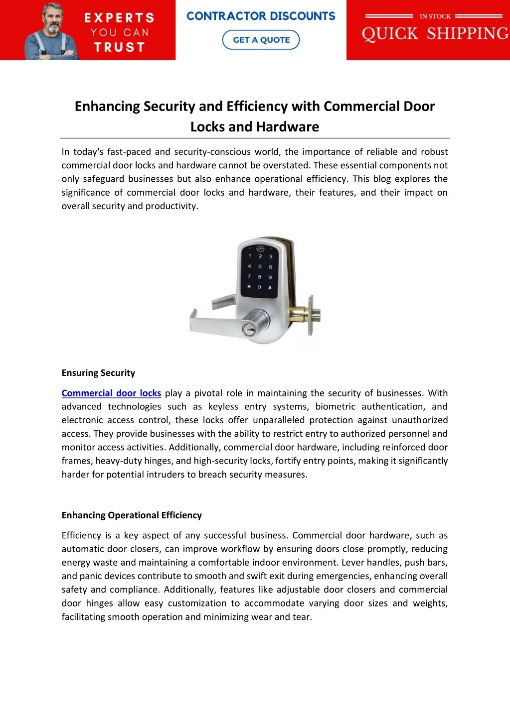 PPT - Enhancing Security and Efficiency with Commercial Door Locks and ...
