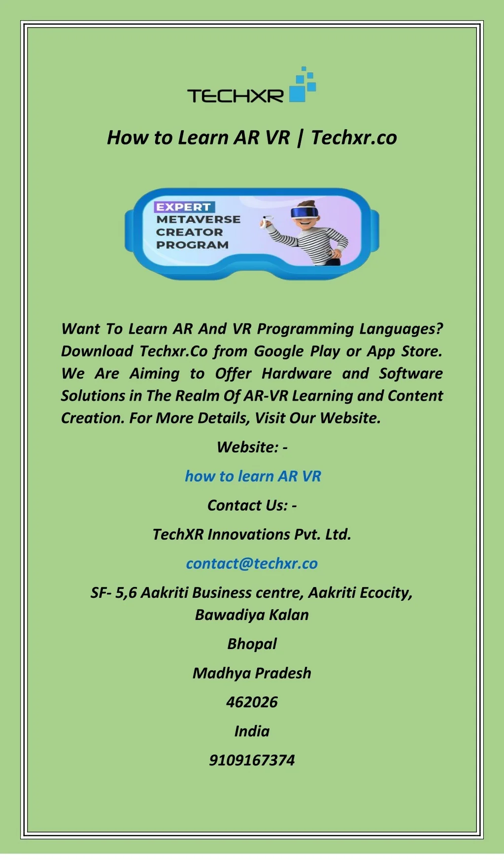 PPT - How to Learn AR VR Techxr.co PowerPoint Presentation, free ...