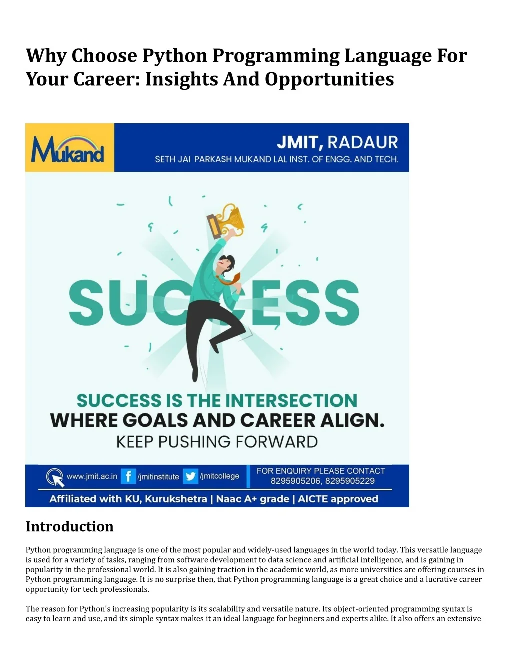 PPT - Why Choose Python Programming Language For Your Career Insights ...